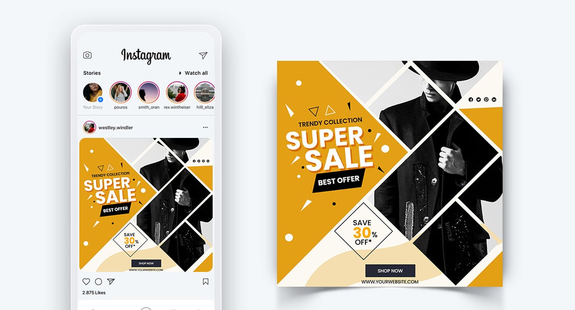 Fashion Sale Offer Social Media Instagram Post Design Template-15