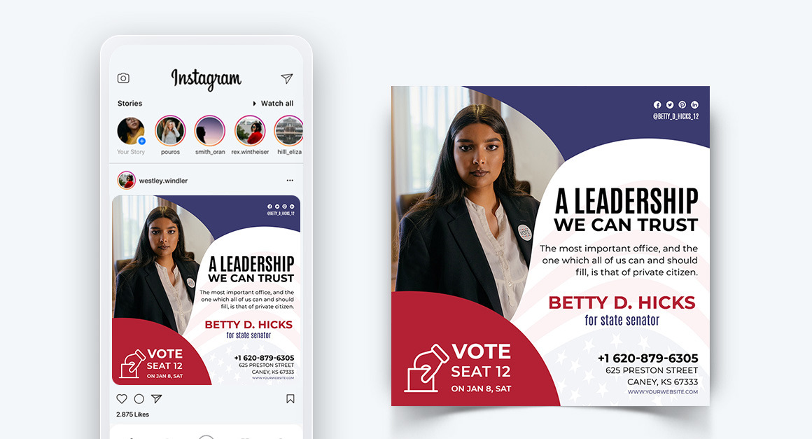 Political Campaign Social Media Instagram Post Design Template-08