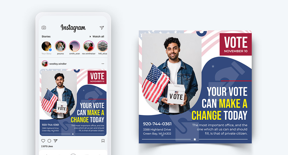 Political Campaign Social Media Instagram Post Design Template-10
