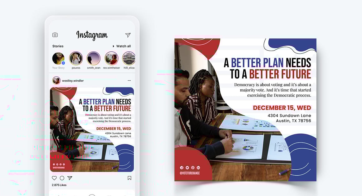 Political Campaign Social Media Instagram Post Design Template-11