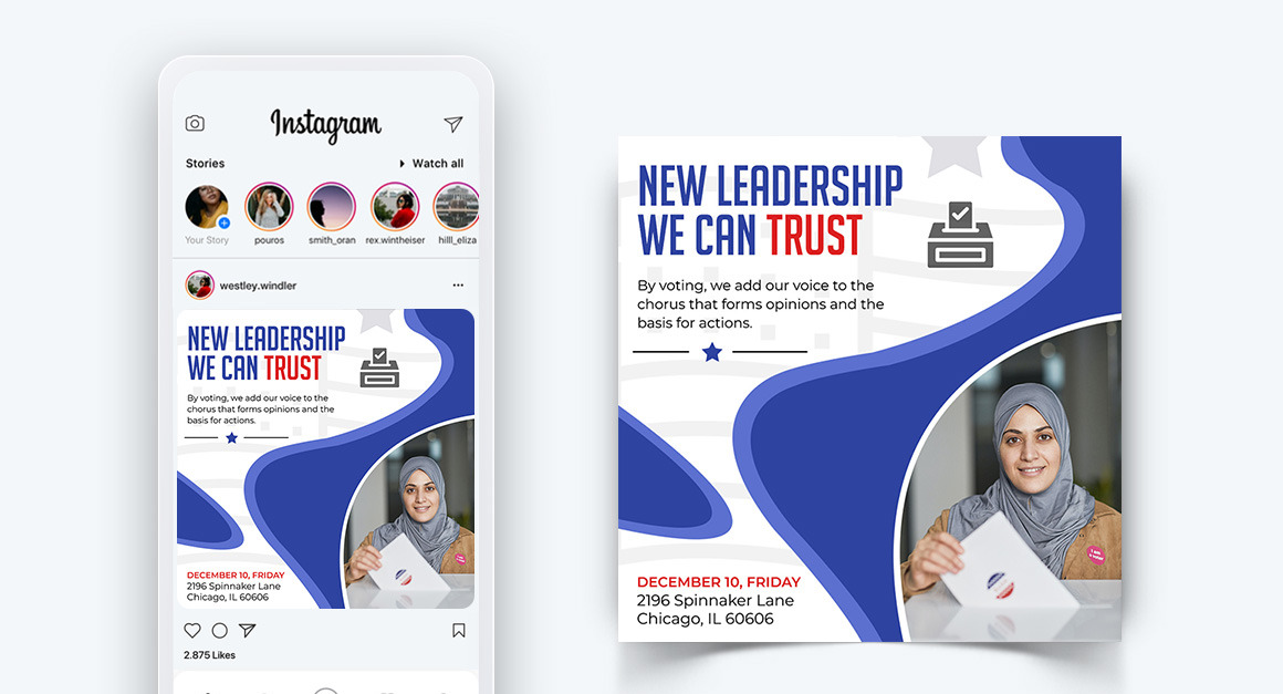 Political Campaign Social Media Instagram Post Design Template-13