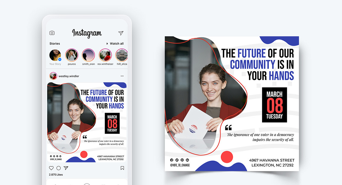 Political Campaign Social Media Instagram Post Design Template-15