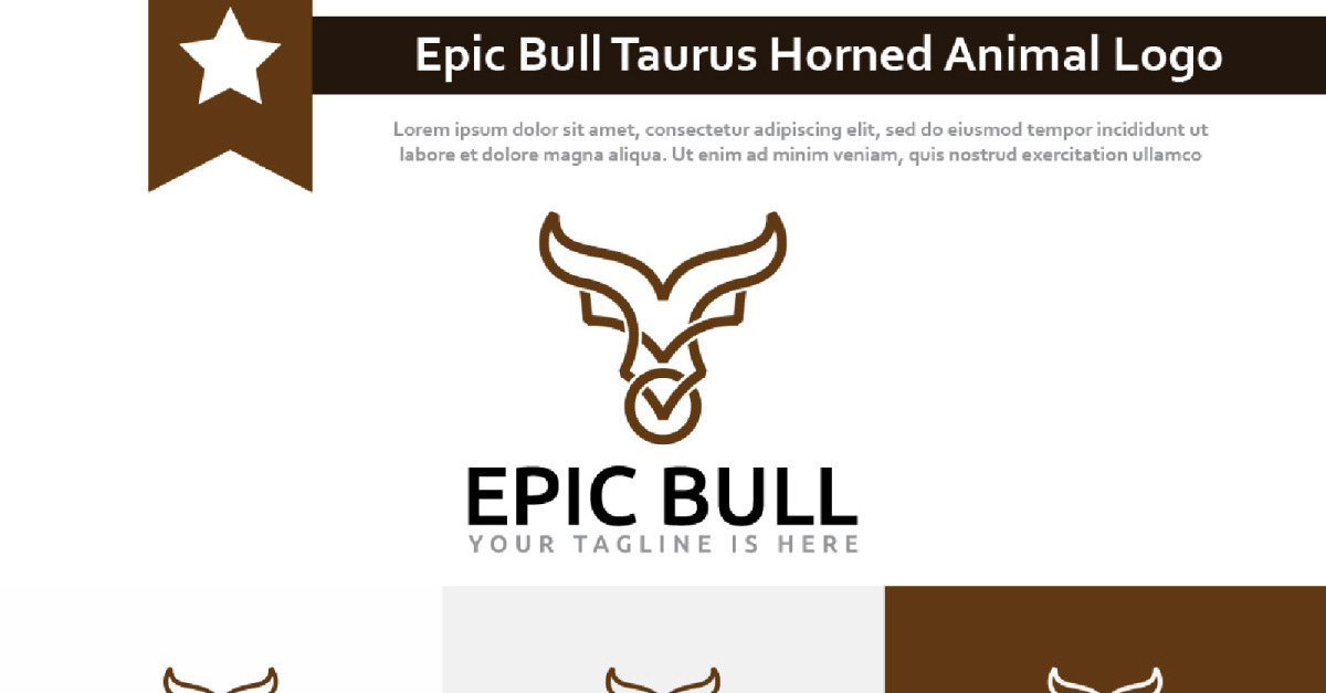 Epic Bull Taurus Head Horned Animal Logo - TemplateMonster