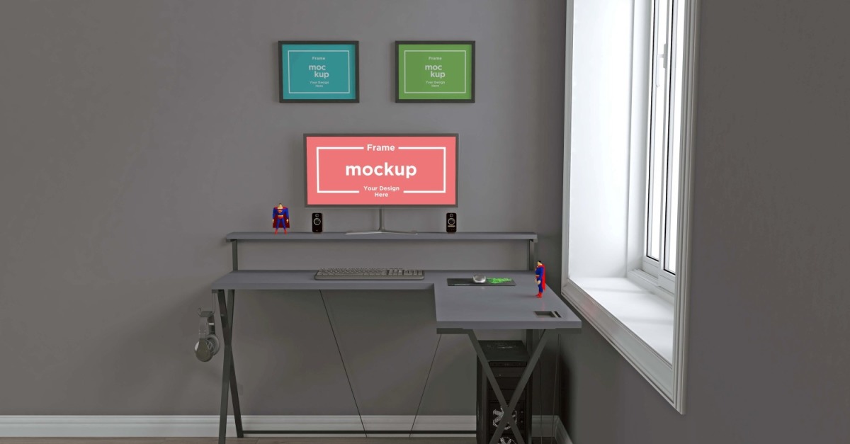 Workstation Frames & Screen Mockup V-74