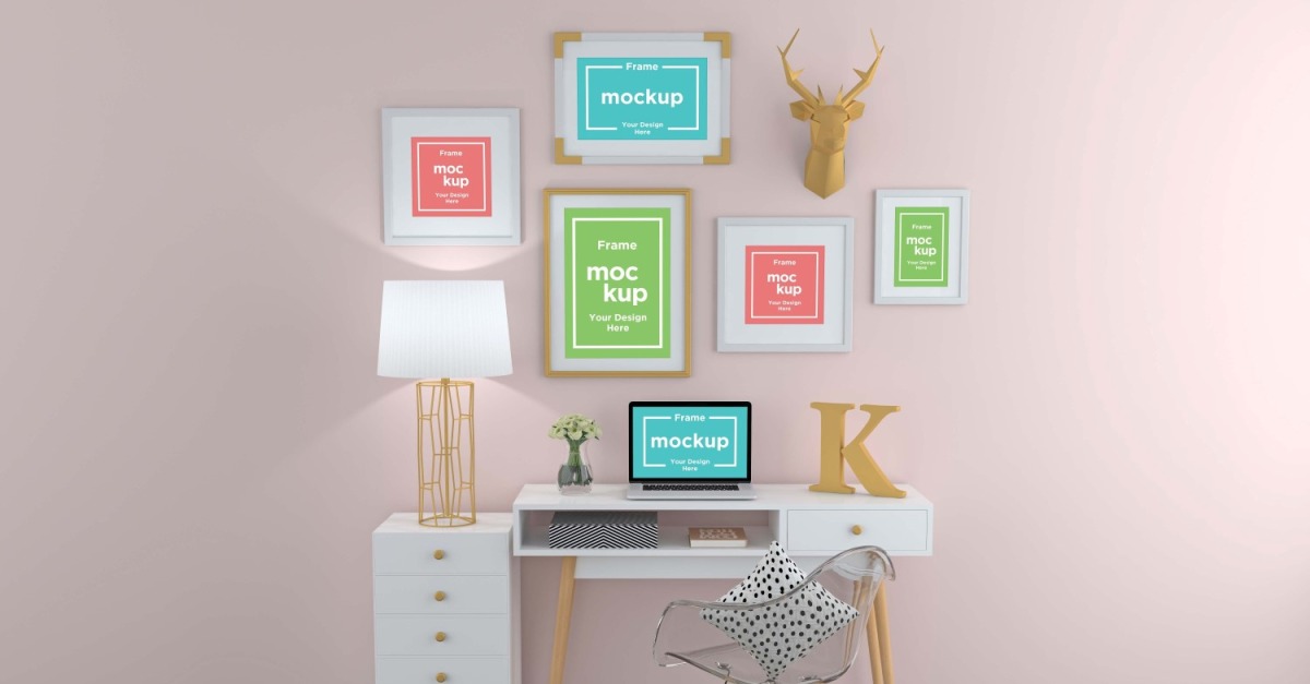 Workstation Frames & Screen Mockup V-76 - TemplateMonster