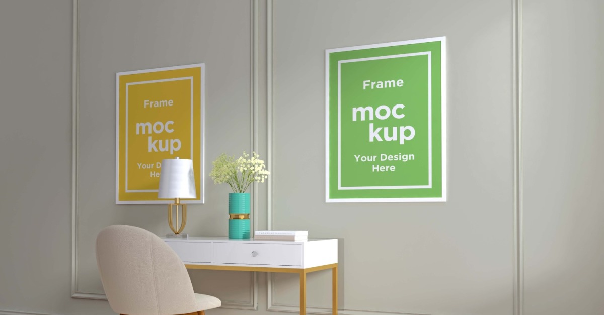 Workstation Frames Mockup Workplace Study Table V-89