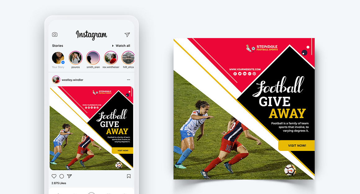 Sport Tournaments Social Media Instagram Post Design Template-21