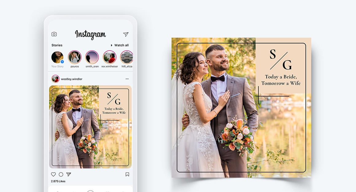 Wedding Invitation Social Media Instagram Post Design Template-01