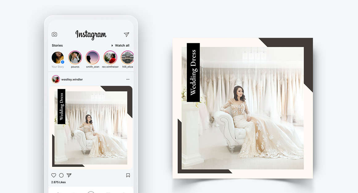 Wedding Invitation Social Media Instagram Post Design Template-02