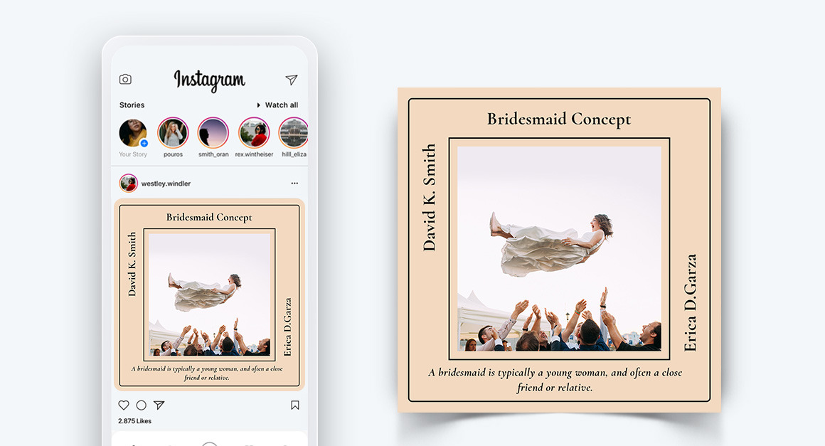 Wedding Invitation Social Media Instagram Post Design Template-06