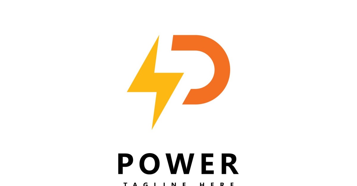 P Power Vector Logo Template. P Letter With Power Sign V1
