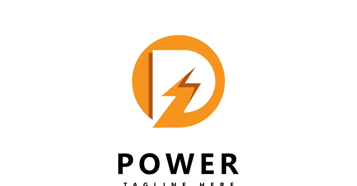 P Power Vector Logo Template. P Letter With Power Sign V7