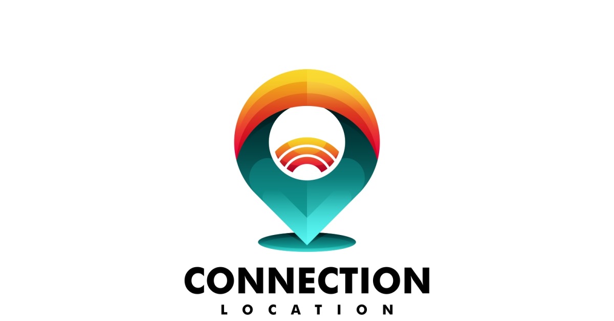 Connection Location Gradient Logo #264065 - TemplateMonster