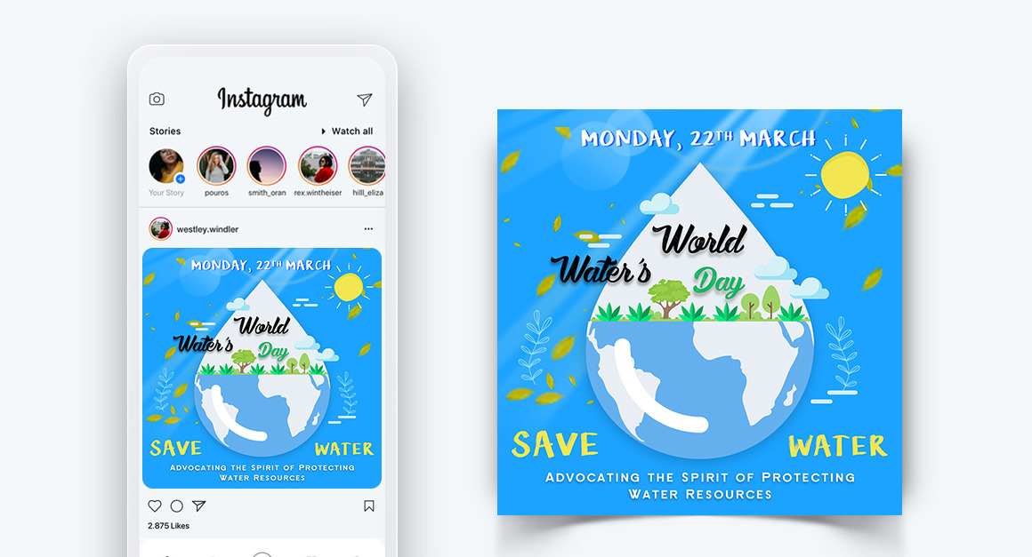 World Water Day Social Media Instagram Post Design Template-02