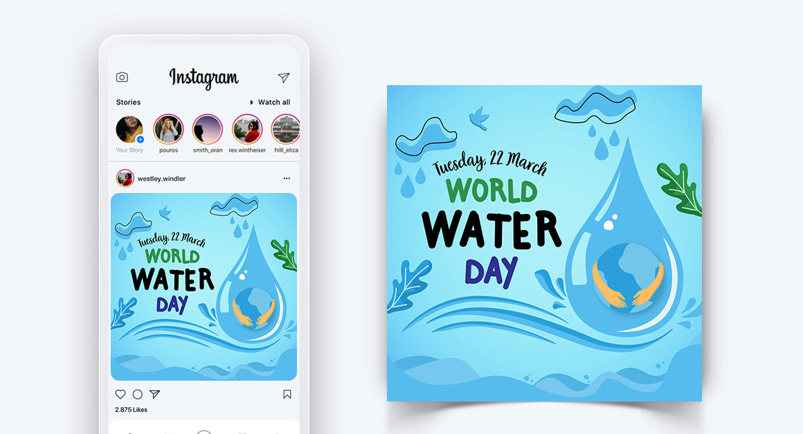 World Water Day Social Media Instagram Post Design Template-06