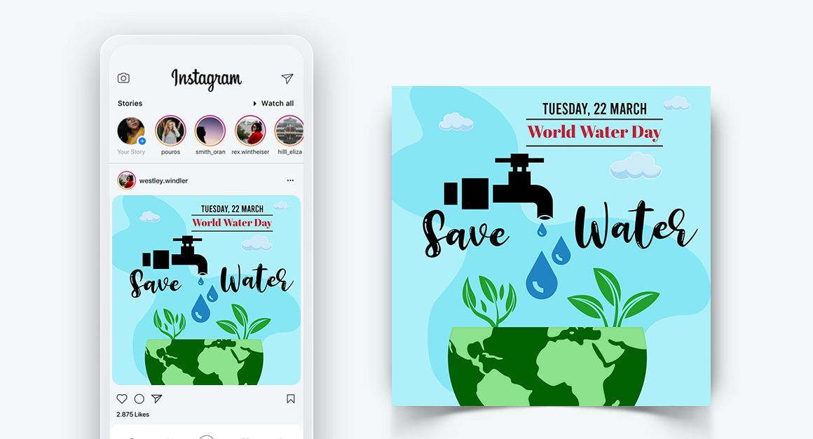 World Water Day Social Media Instagram Post Design Template-10