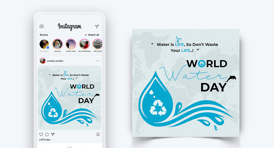 World Water Day Social Media Instagram Post Design Template-12