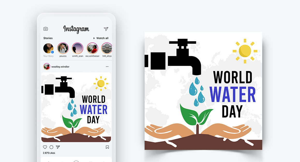 World Water Day Social Media Instagram Post Design Template-13