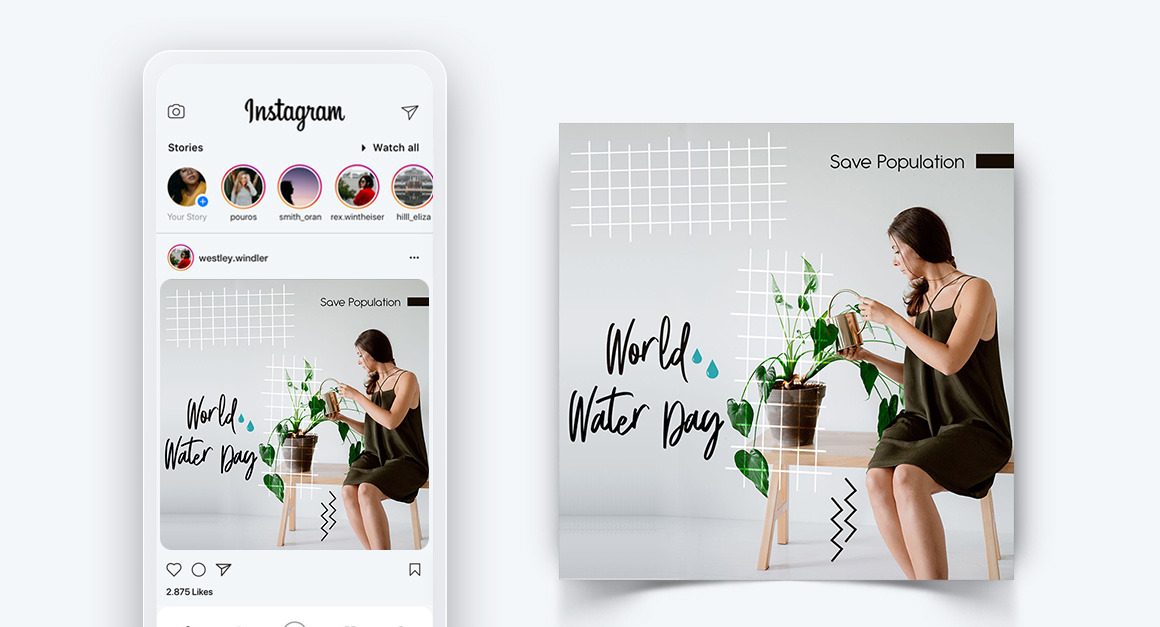 World Water Day Social Media Instagram Post Design Template-17