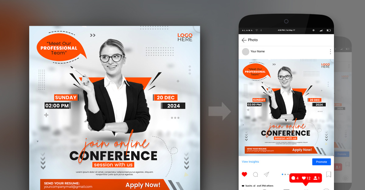 Online Conference Live Webinar Corporate Social Media Instagram Or ...