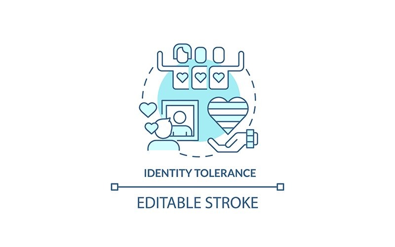 Identity Tolerance Turquoise Concept Icon - TemplateMonster