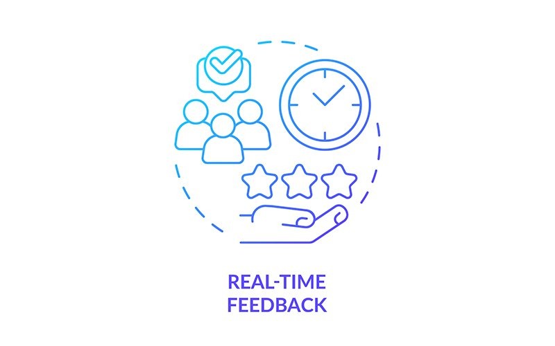 Real-time Feedback Blue Gradient Concept Icon