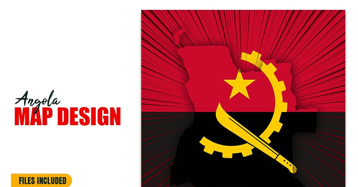 Angola Independence Day Map Design Illustration