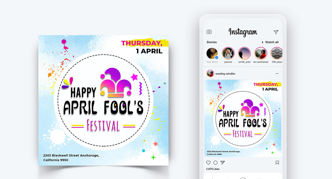 April Fools Day Social Media Instagram Post Design-03