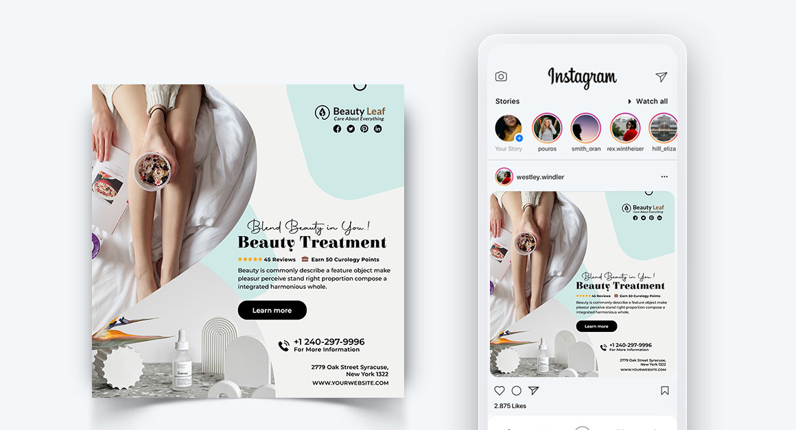 Beauty Salon and Spa Social Media Instagram Post Design-01