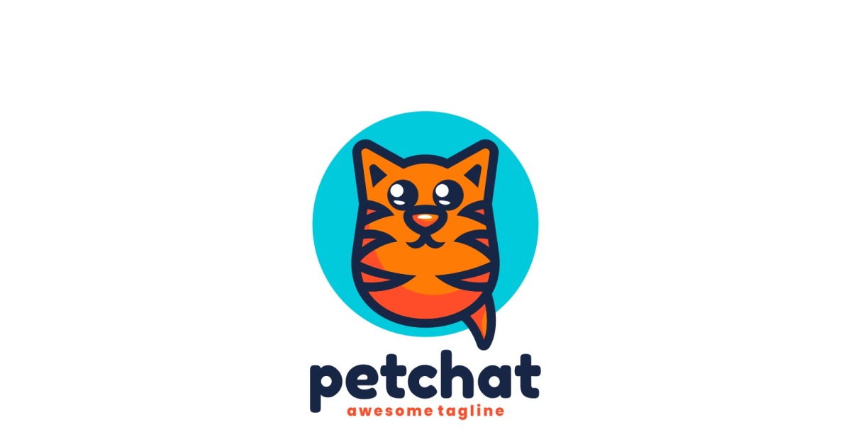 Pet Chat Simple Mascot Logo #265114 - TemplateMonster