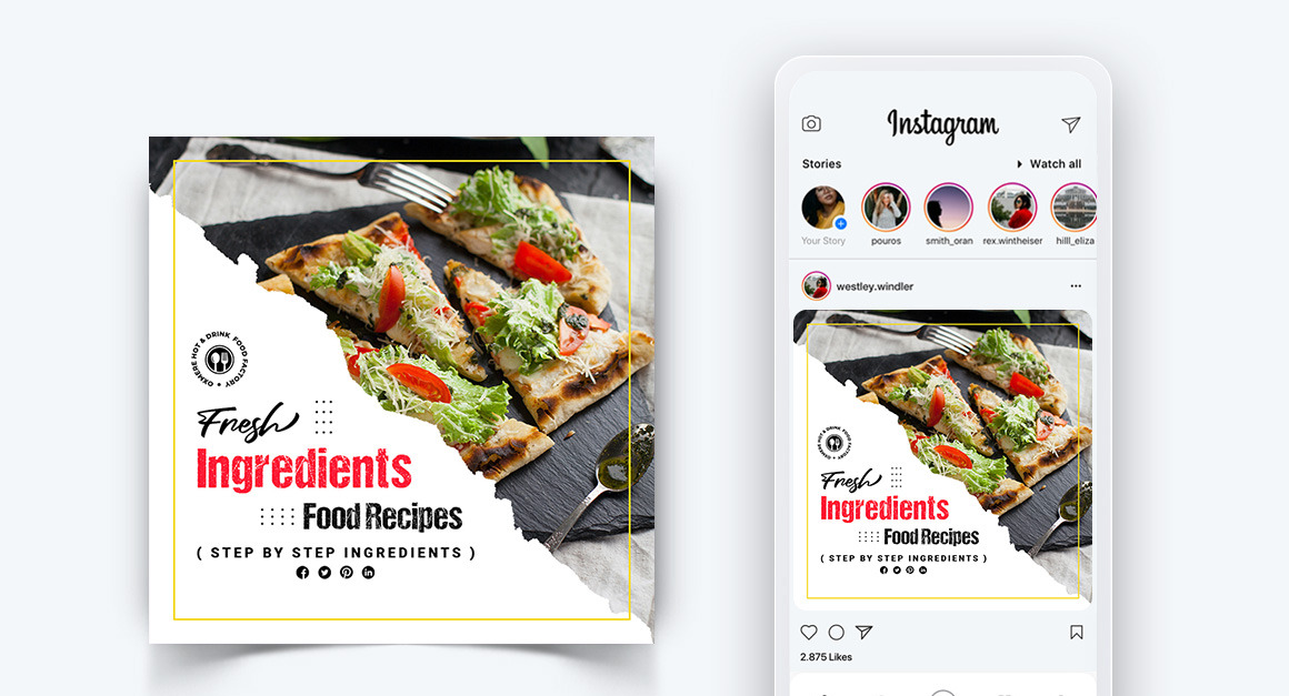 Food and Restaurant Offers Discounts Service Social Media Instagram ...