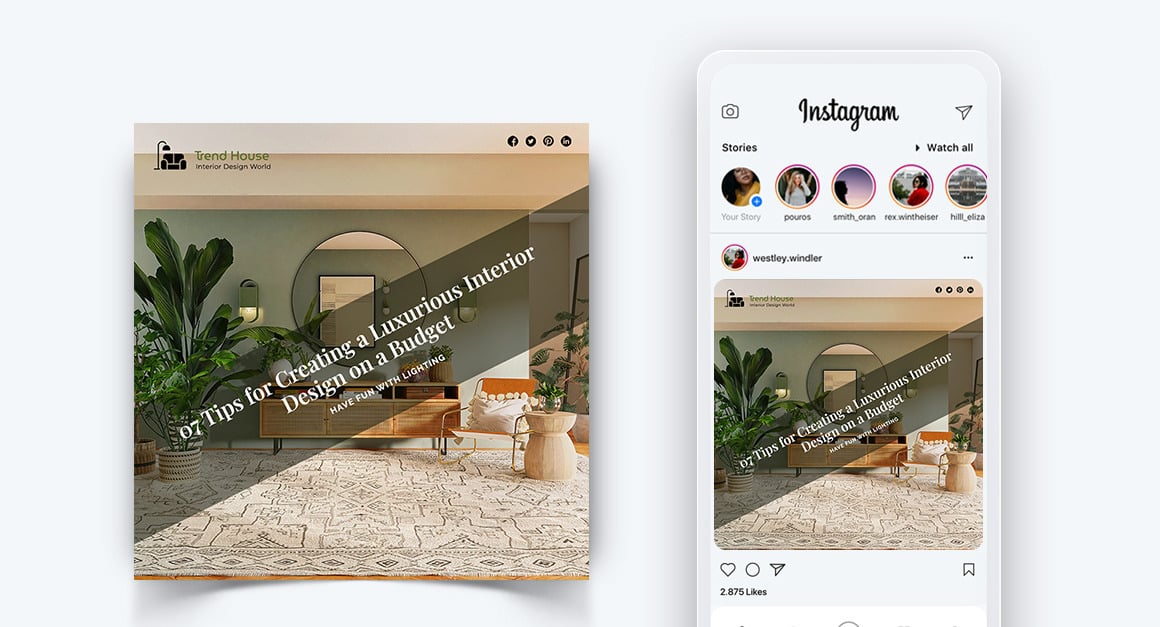 Interior Design and Furniture Social Media Instagram Post Design-36
