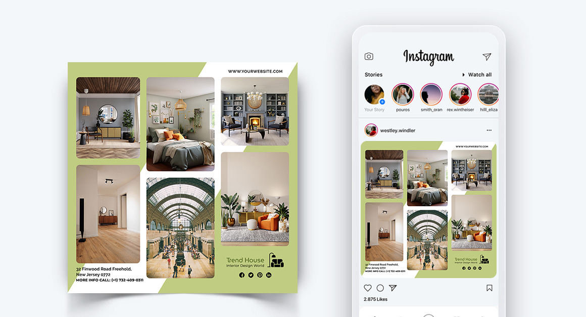 Interior Design and Furniture Social Media Instagram Post Design-39