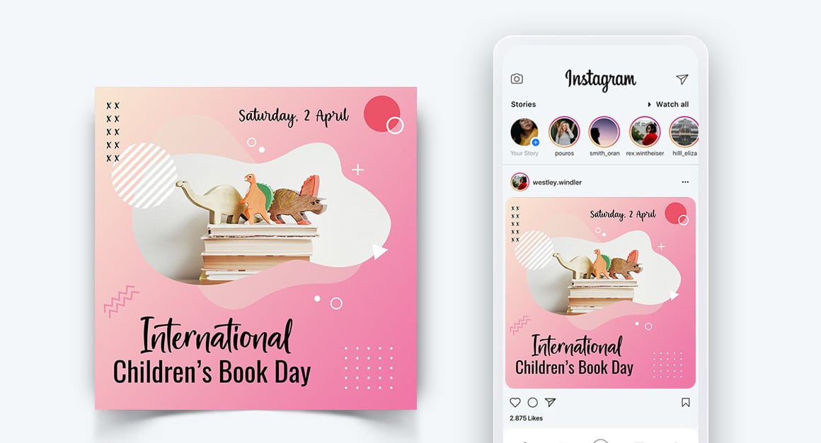 International Childrens Book Day Social Media Instagram Post Design-13