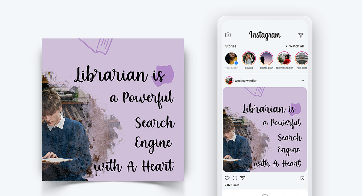 National Librarian Day Social Media Instagram Post Design-02