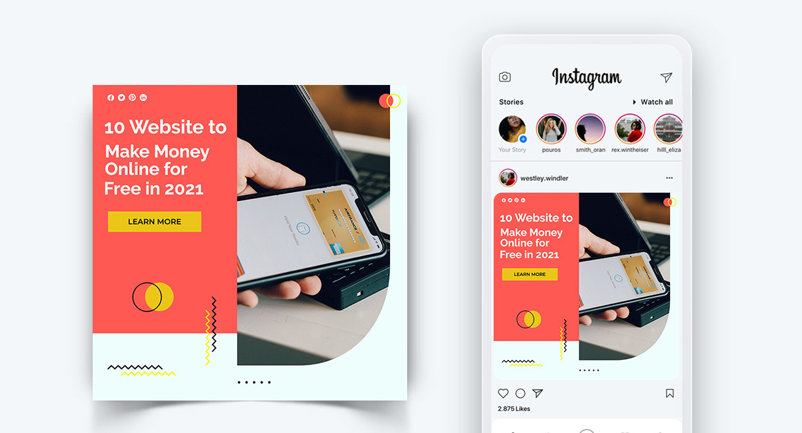 Online Money Earnings Social Media Instagram Post Design-07