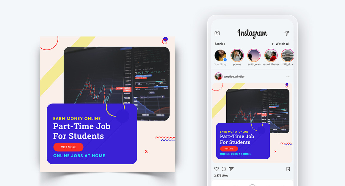 Online Money Earnings Social Media Instagram Post Design-14