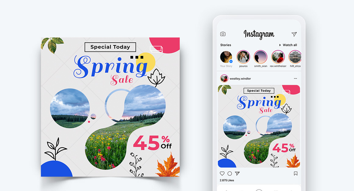 Spring Season Social Media Instagram Post Design-13