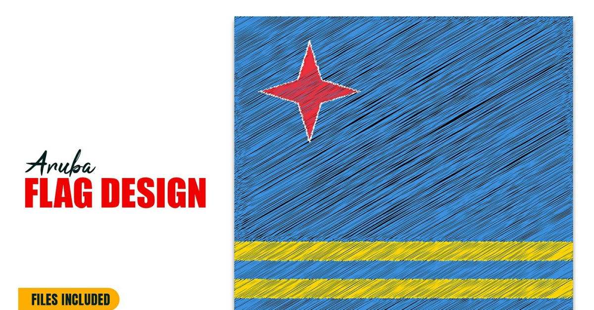 18 March Aruba Independence Day Flag Design Illustration