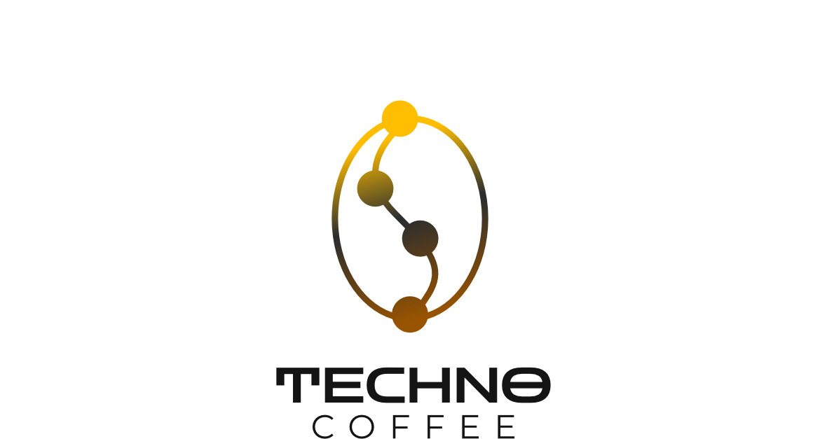 Techno Coffee Tech Gradient Logo #266198 - TemplateMonster