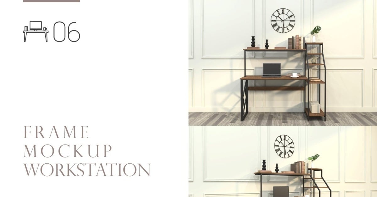 Workstation Screen Mockup, Workplace Study Table Set-6