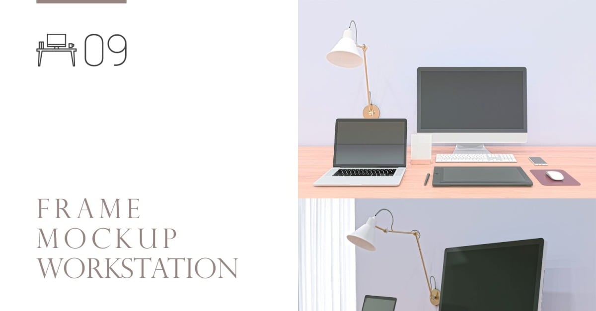 Workstation Screen Mockup, Workplace Study Table Set-9