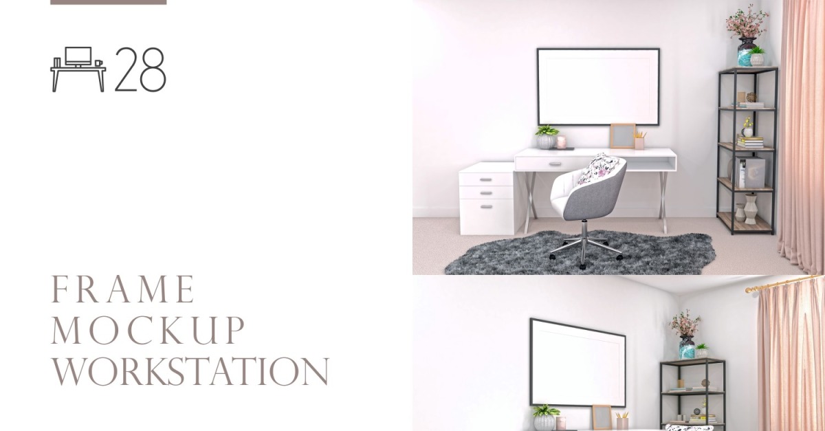 Workstation Frames Mockup, Workplace Study Table Set-28