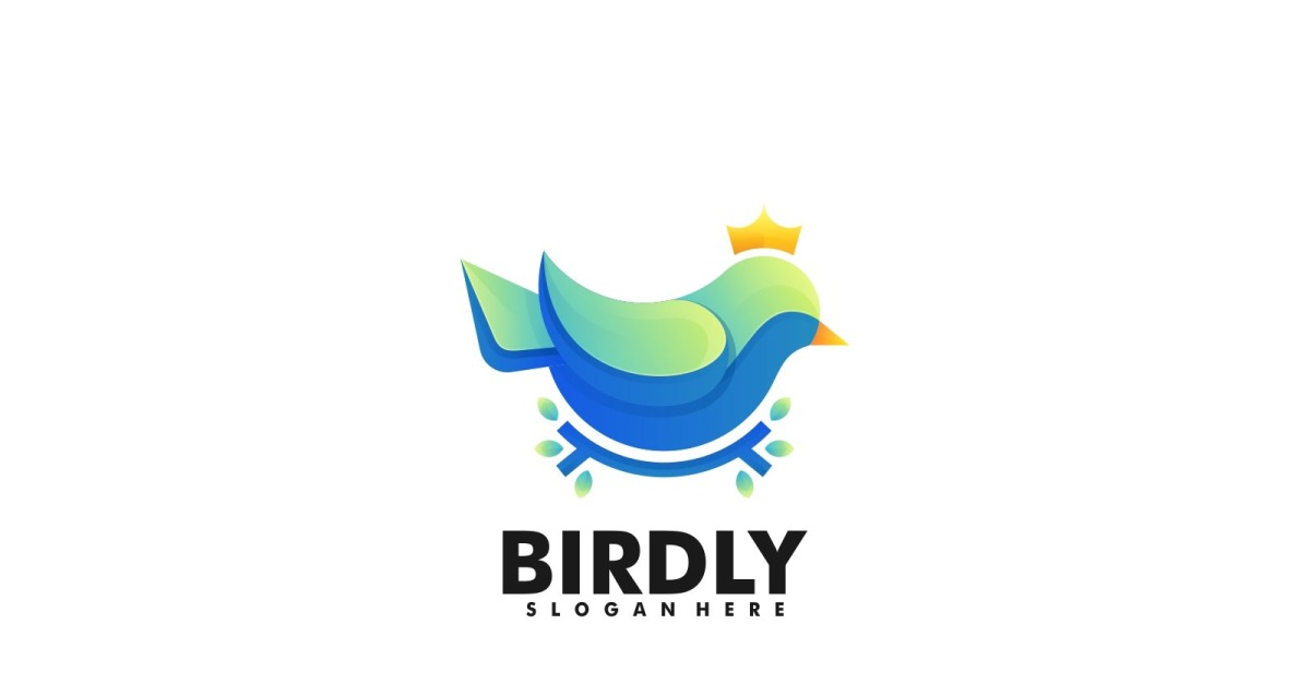 Vector Logo Bird Color Gradient Design - TemplateMonster