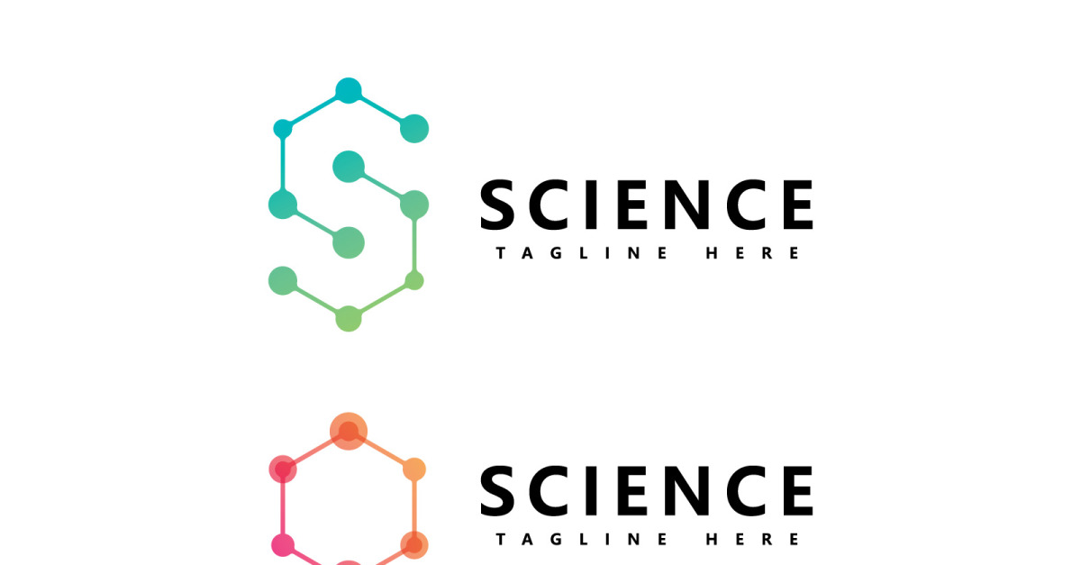 Molécule Science Vector Logo Design V7 - TemplateMonster