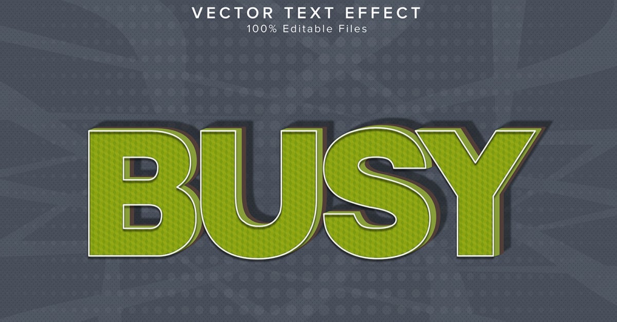 Busy Text Effect Green Patterns Style Editable Text