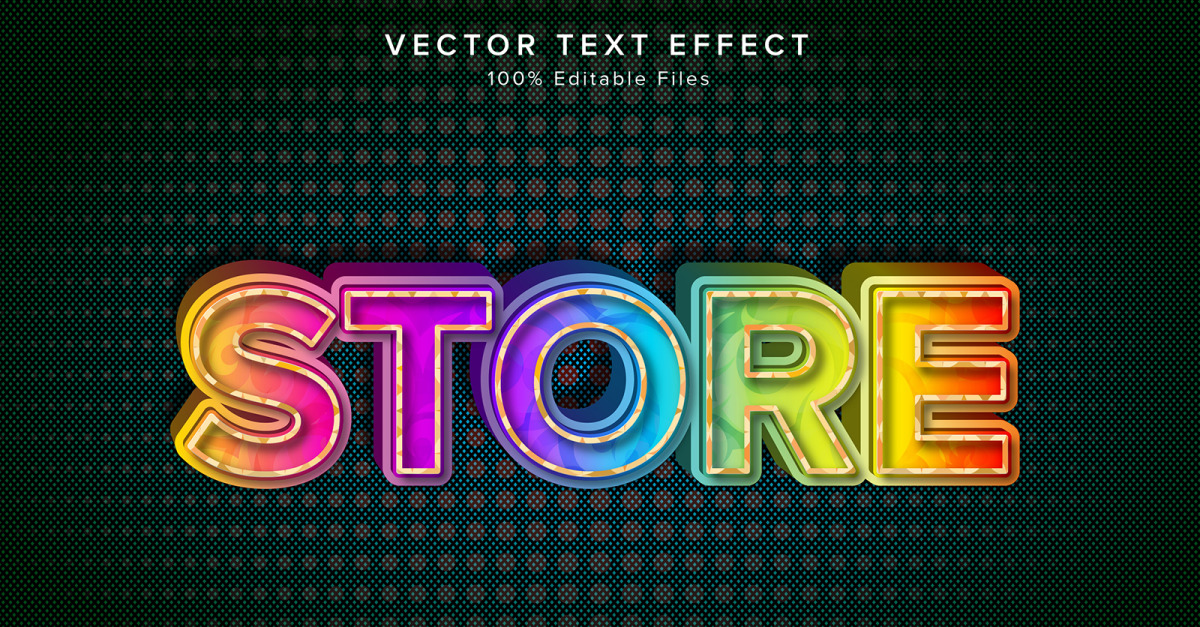 Store 3d Color Full Text Effect on Debossed Effect Style Text Effect