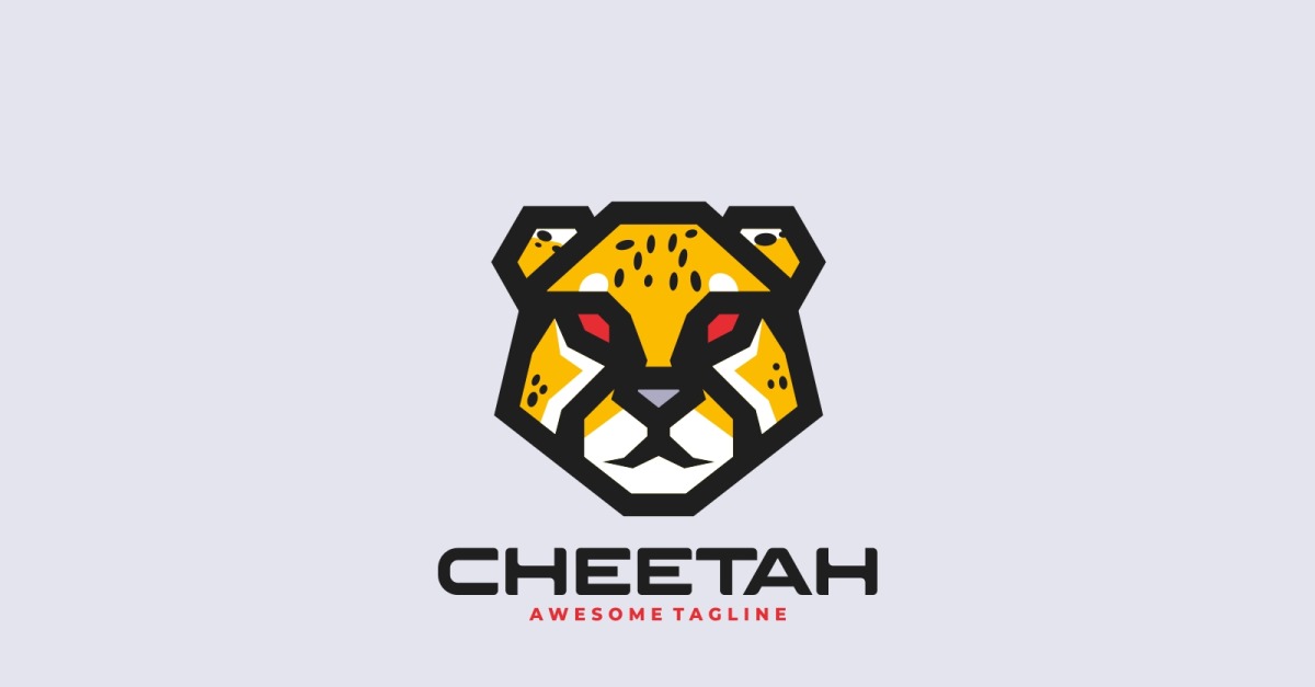 Logotipo de mascote simples da chita - TemplateMonster