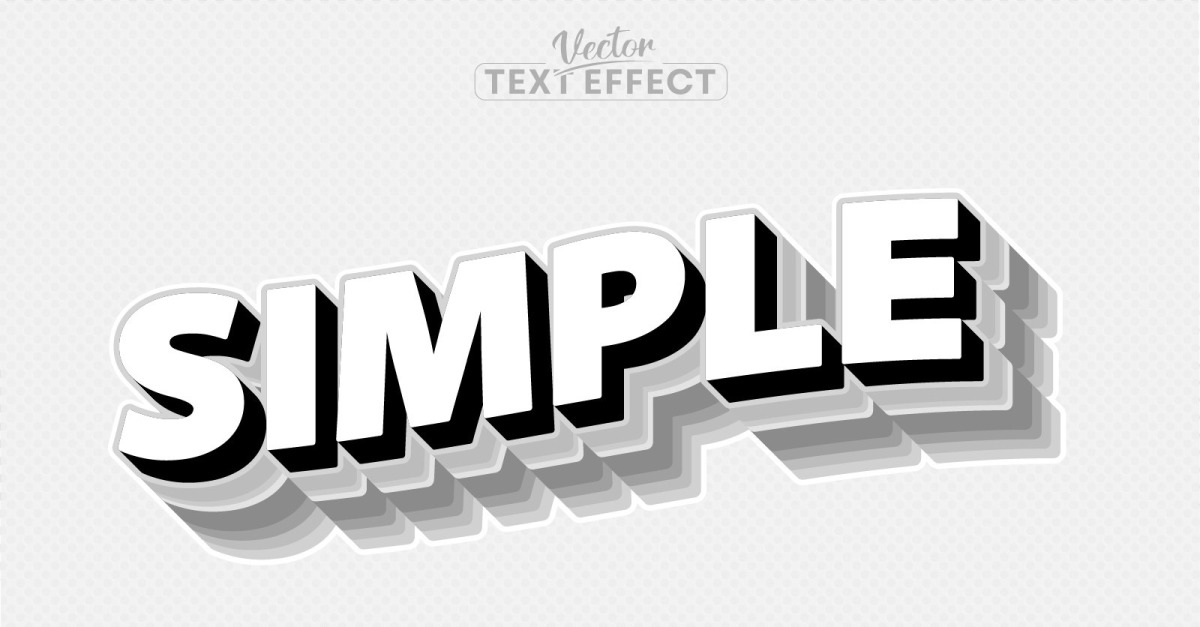 Simple - Editable Text Effect, Minimalistic Text Style, Graphics ...