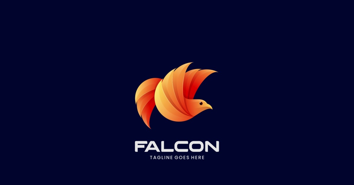 Modelo de Logotipo Gradiente Vector Falcon - TemplateMonster